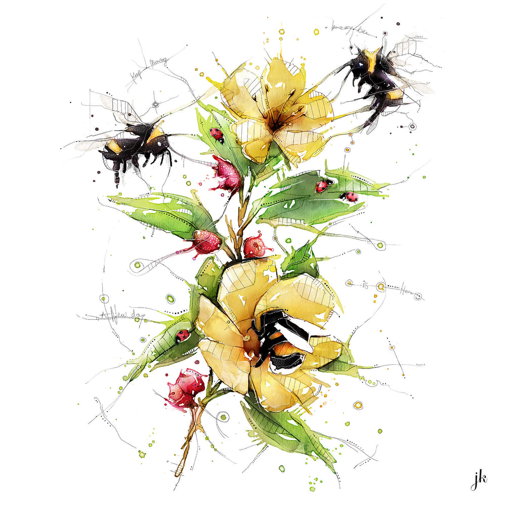 Bumble Bees Canvas Print – jeremykyleart